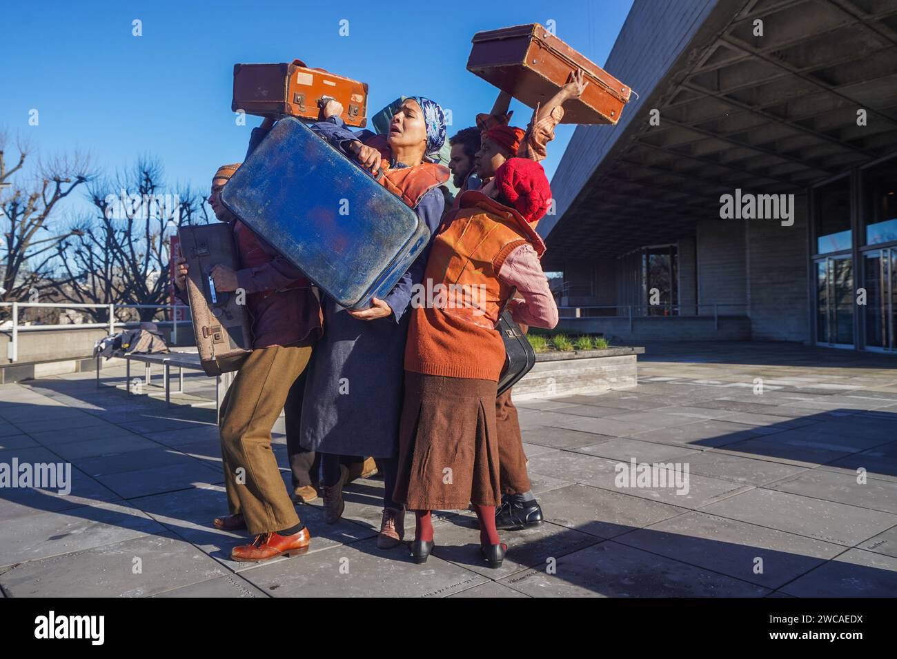 London, UK. 15 January 2024. .The cast of the physical theatre company ...