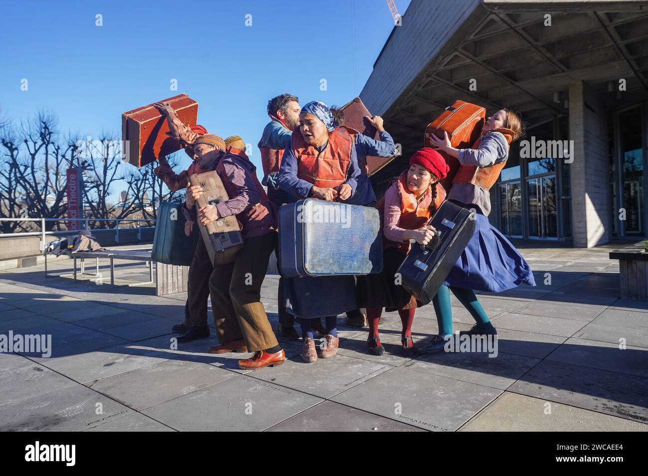 London, UK. 15 January 2024. .The cast of the physical theatre company ...