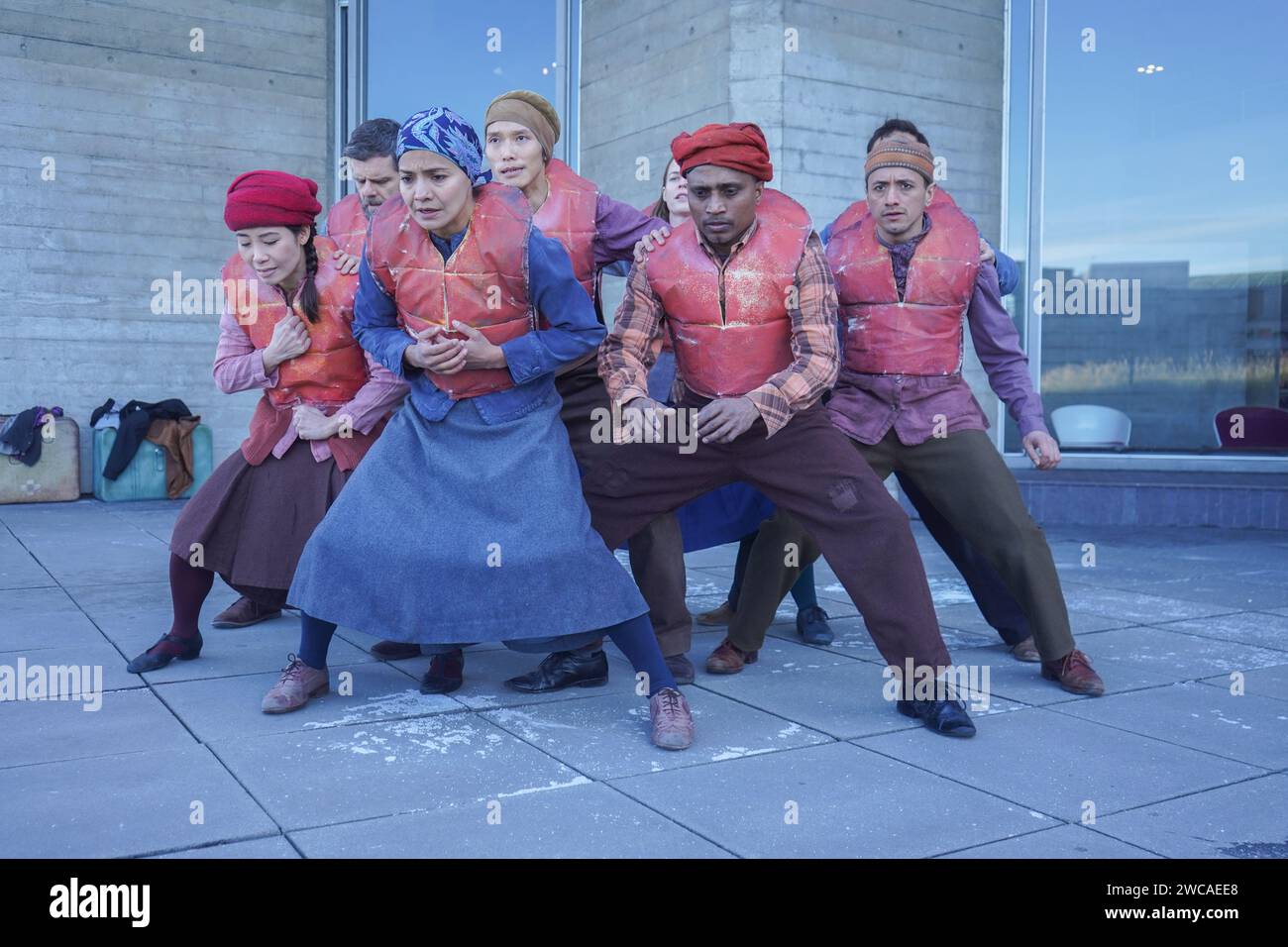 London, UK. 15 January 2024. .The cast of the physical theatre company ...