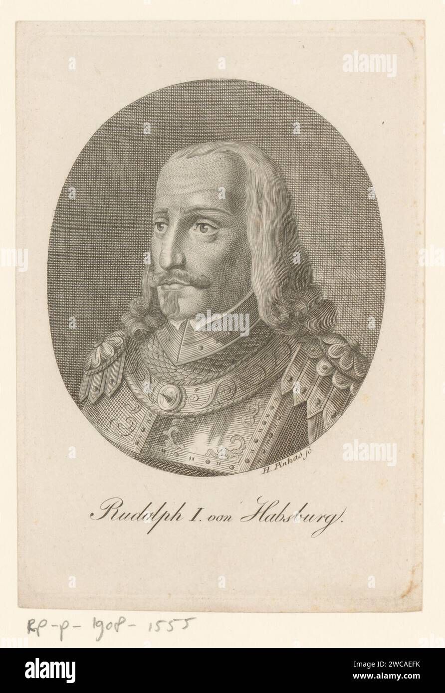 Portrait of Rudolf I of Habsburg, Roman -German Koning, Hermann Hirsch ...