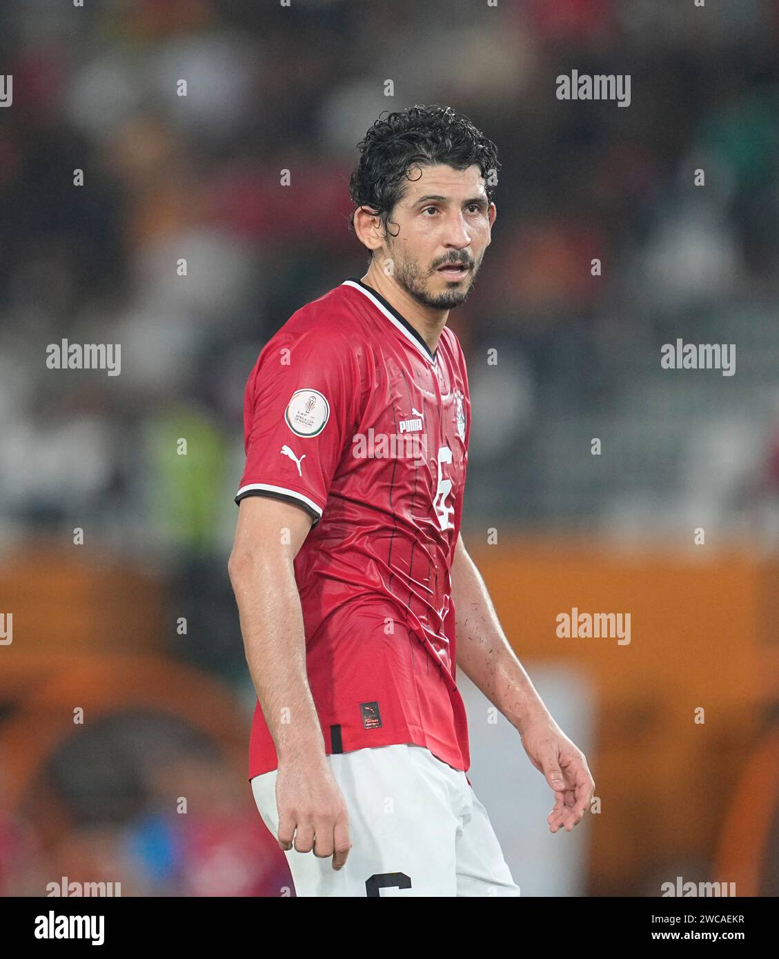 January 14 2024: Ahmed Elsayed Hegazy Ali (Egypt) looks on during a African Cup of Nations Group ...