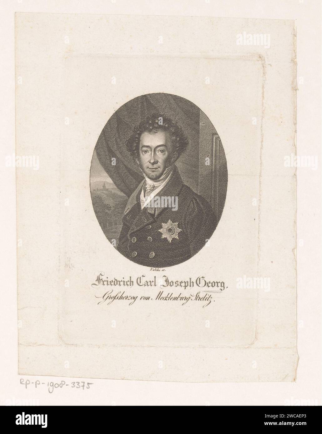 Portrait van Georg von Mecklenburg -Strelitz, Tobias Falke, 1800 - 1830 ...
