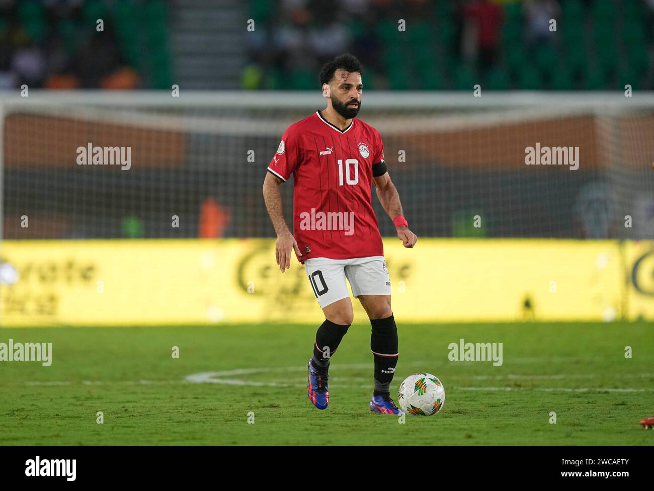 January 14 2024: Mohamed Salah Salah Mahrous Ghaly (Egypt) controls the ...