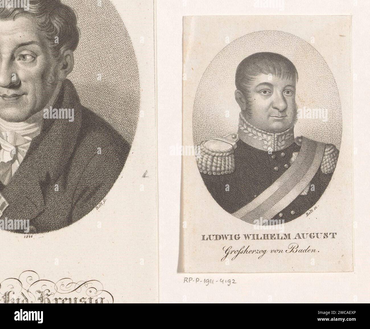 Portrait of Lodewijk I, Grand Duke van Baden, Johann Friedrich Bolt ...