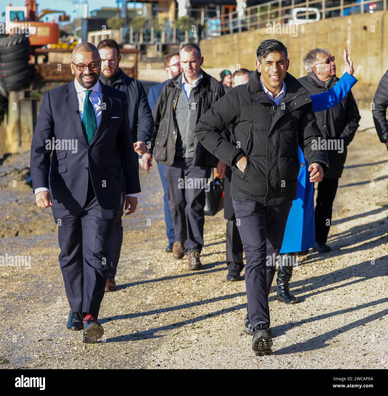 Home Secretary James Cleverly (left) and Prime Minister Rishi Sunak ...