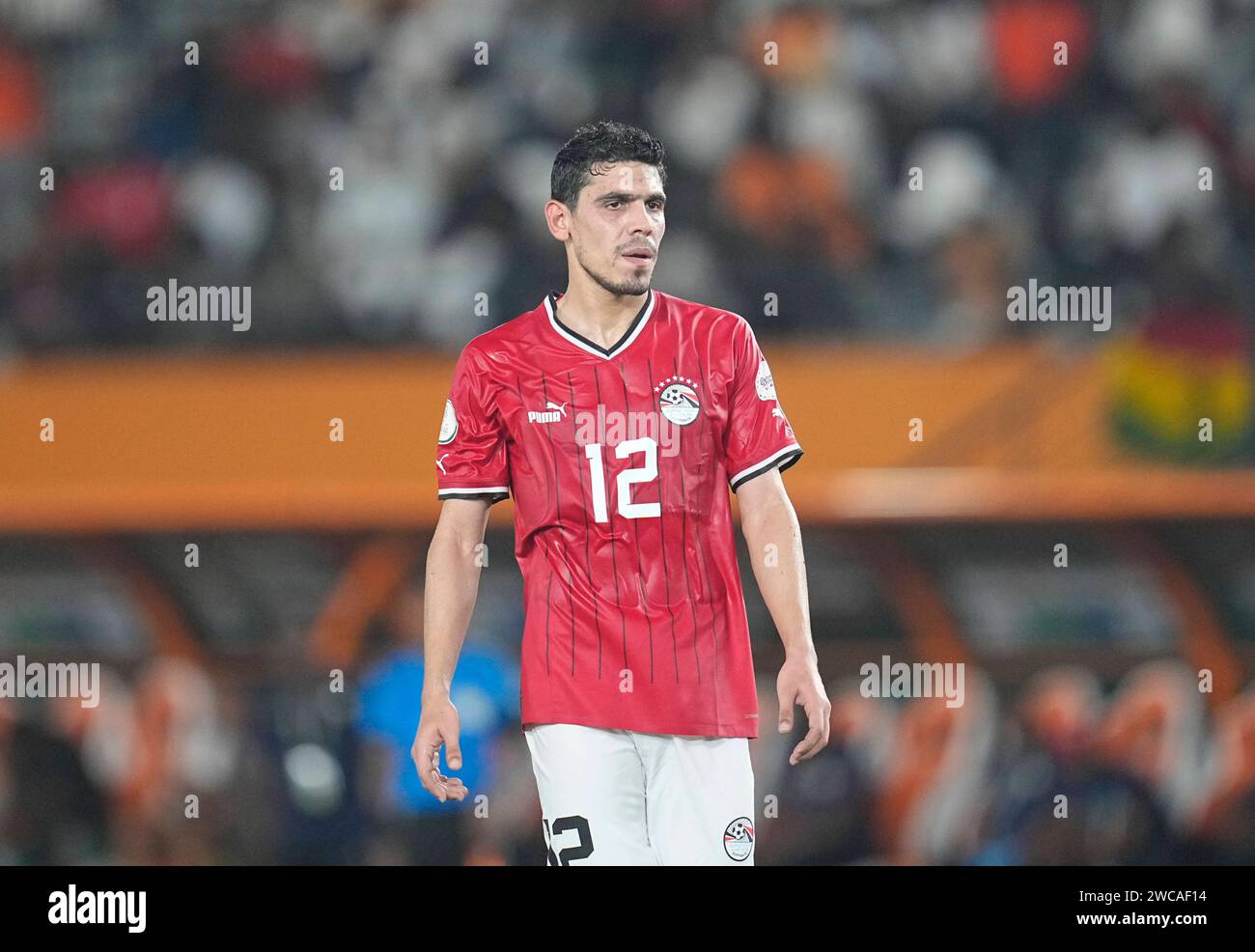 January 14 2024: Mohamed Hamdy Mahmoud Sharf Edin (Egypt) looks on during a African Cup of ...
