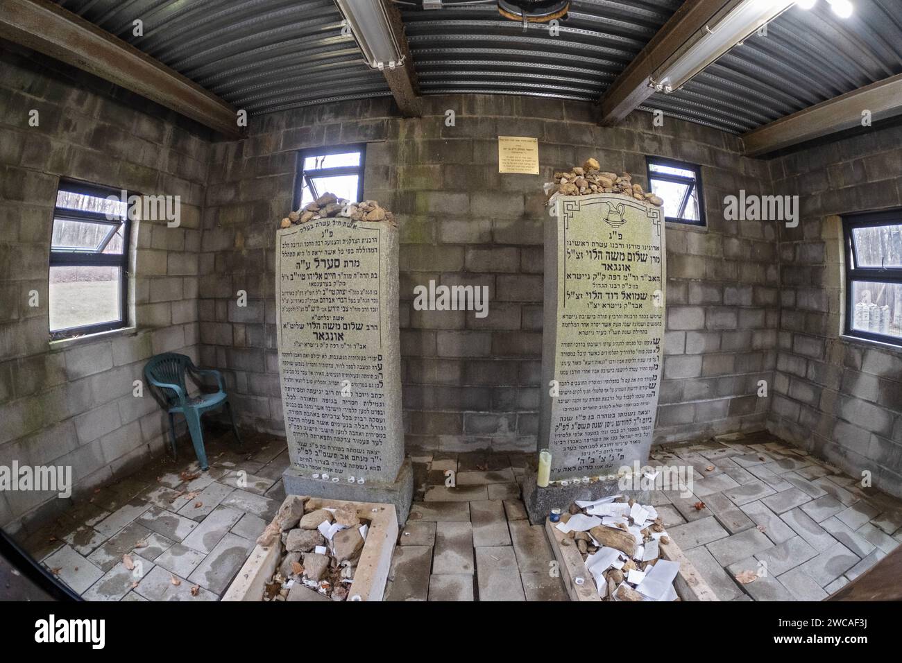 Headstones and burial place of Rabbi Shalom Moishe Unger, a former head ...