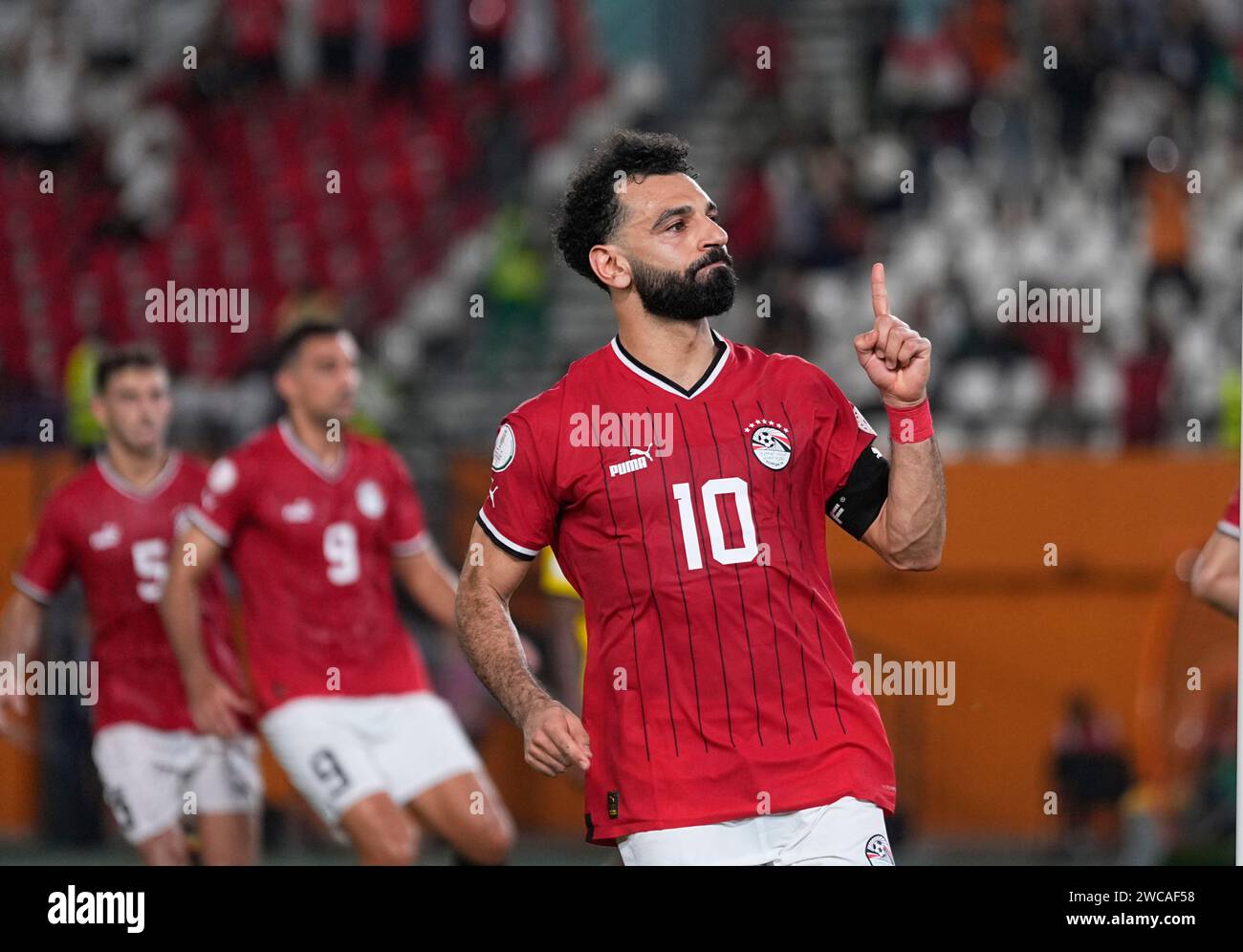 January 14 2024: Mohamed Salah Salah Mahrous Ghaly (Egypt) celebrates ...