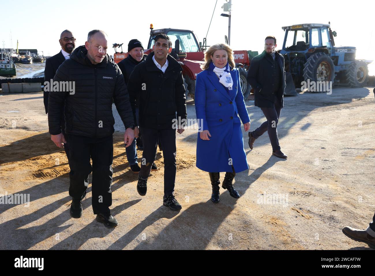 Prime Minister Rishi Sunak (centre) and MP for Southend West Anna Firth ...