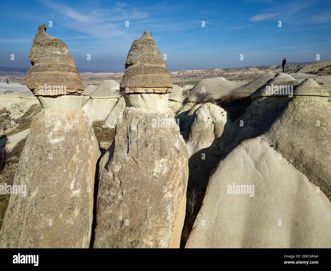 Aerial drone view of a person admiring the natural beauty of Pasabag ...