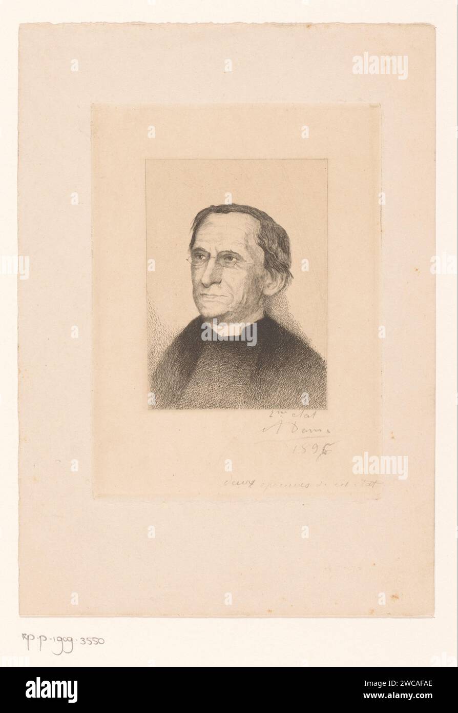 Portret van Charles de Harlez, Auguste Danse, 1895 - 1896 print paper ...