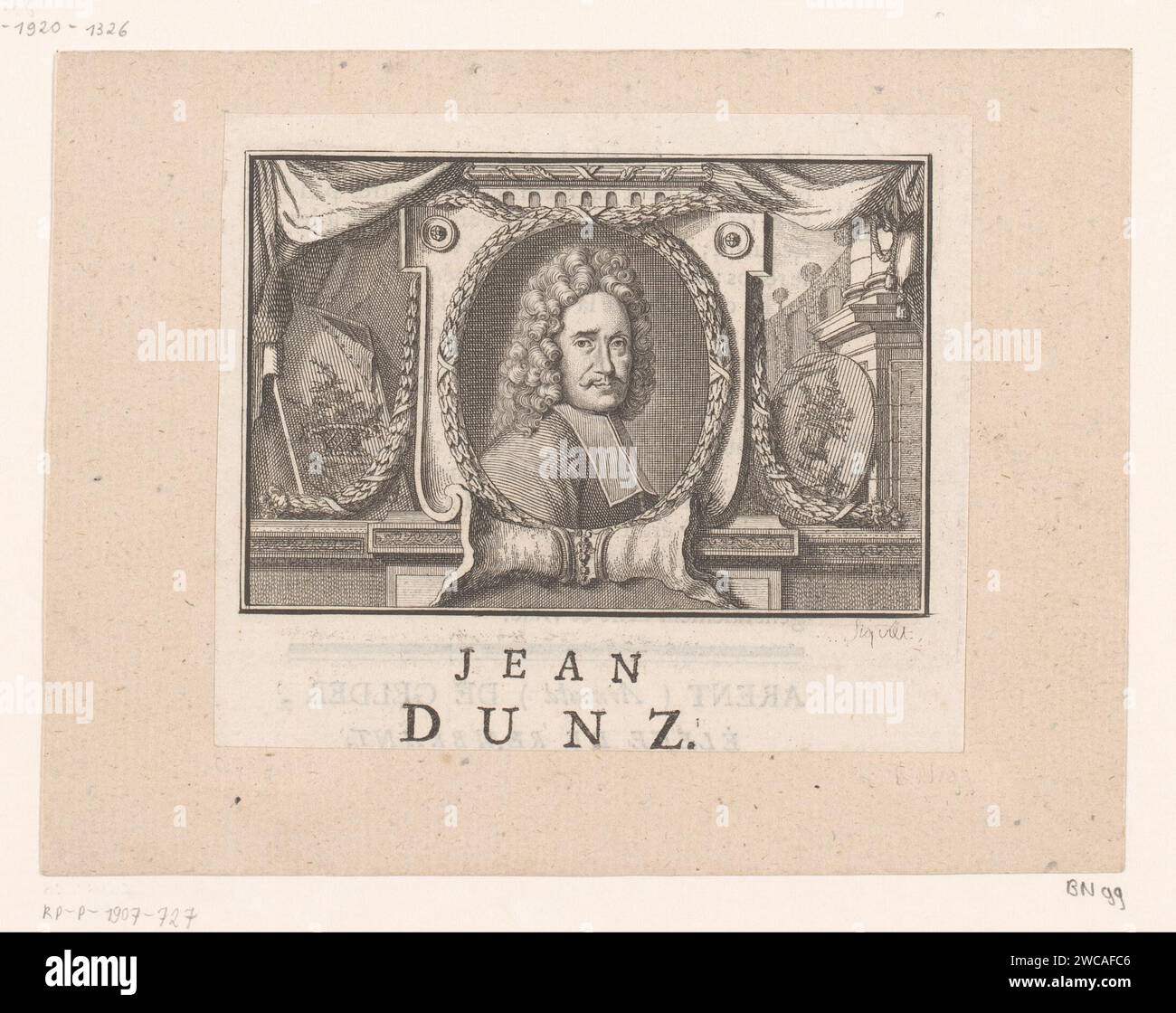 Portret van Jean Dunz, Etienne Ficquet, 1753 - 1764 print France paper ...
