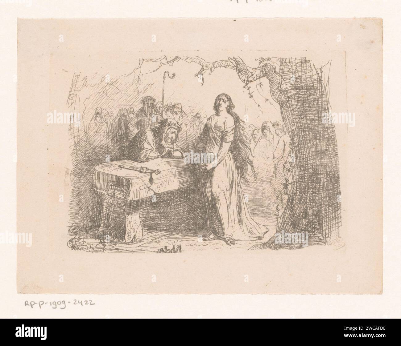 Young woman in the midst of Druids at a sacrificial table, Eugène ...