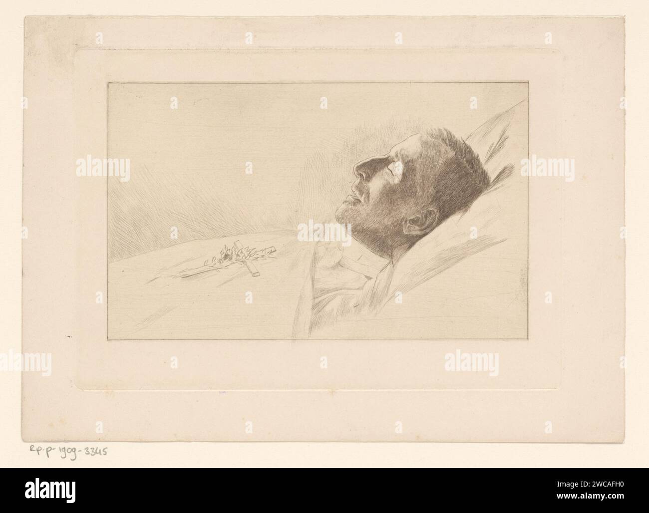 Portrait of an unknown man on his death bed, Marie Danse, 1889 - 1909 ...