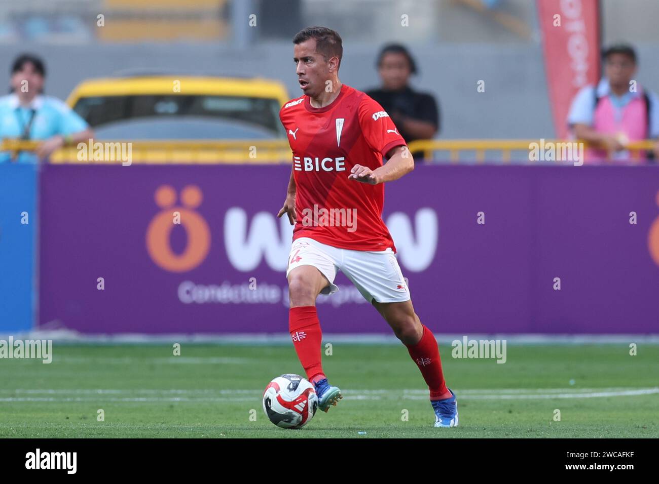 Lima, Peru. 14th Jan, 2024. Agustin Farias of Universidad Catolica ...