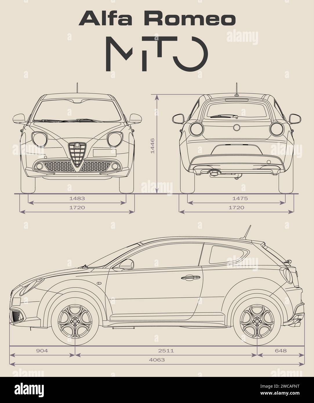 Alfa Romeo Vector Blueprints Drawings ArtStation Alfa Romeo 146 Car