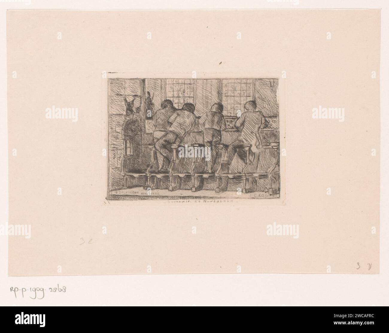 Four children in the benches of the St. Laurentius Church in Nuremberg ...