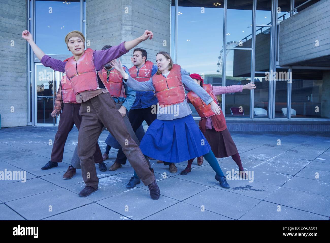 London, UK. 15 January 2024. .The cast of the physical theatre company ...