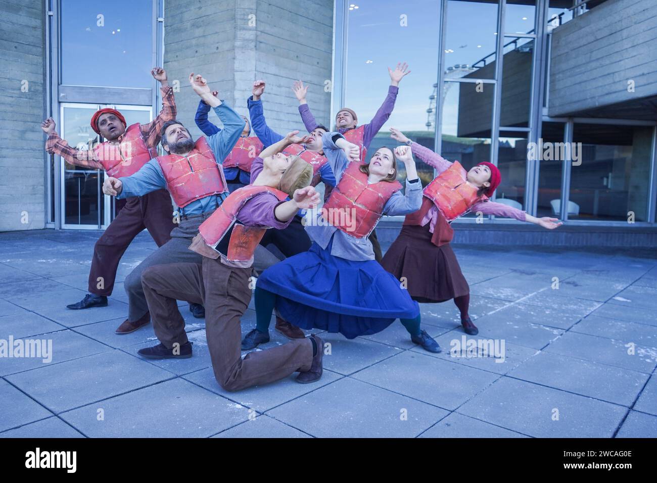 London, UK. 15 January 2024. .The cast of the physical theatre company ...