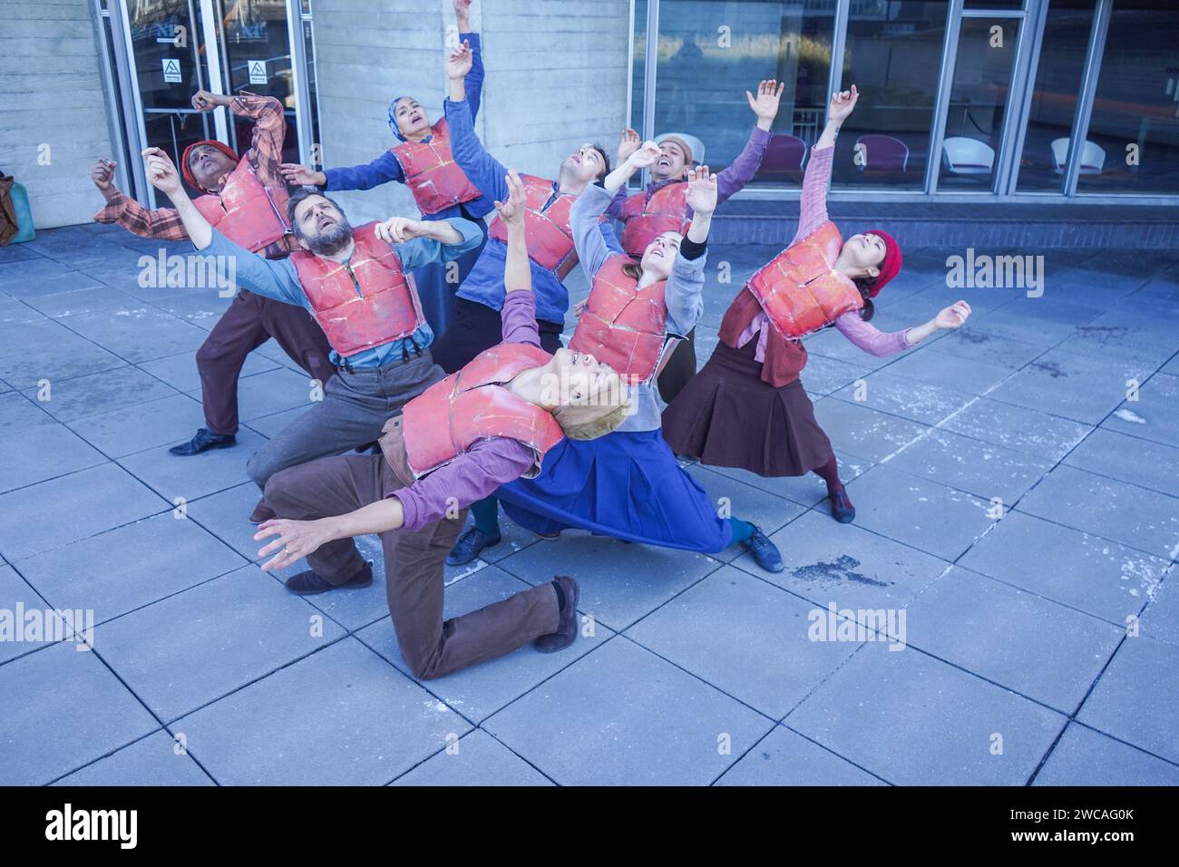 London, UK. 15 January 2024. .The cast of the physical theatre company ...