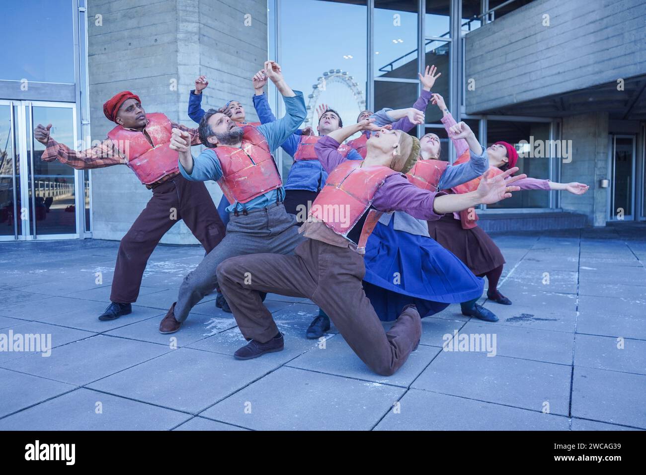 London, UK. 15 January 2024. .The cast of the physical theatre company ...