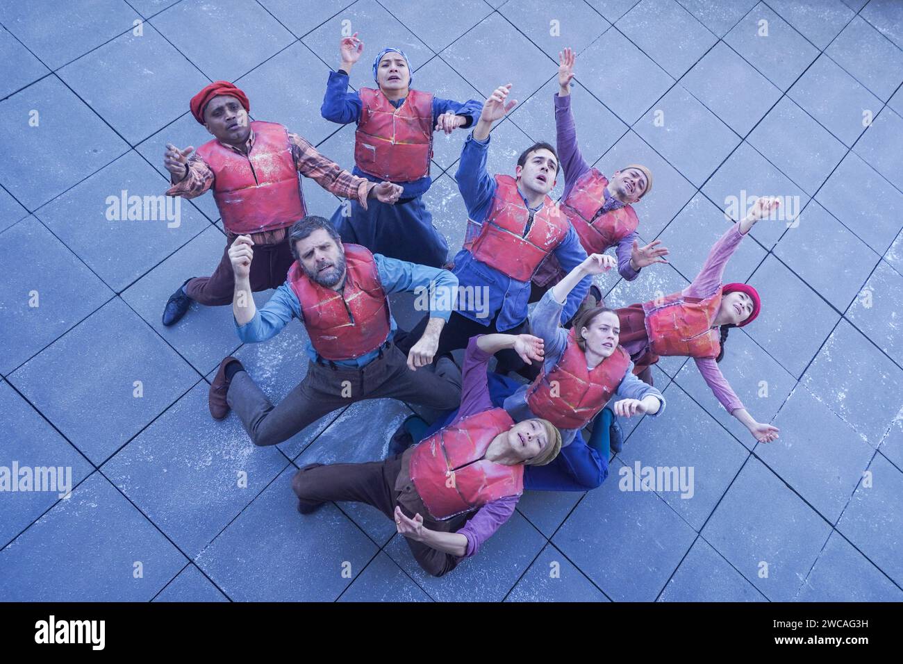London, UK. 15 January 2024. .The cast of the physical theatre company ...