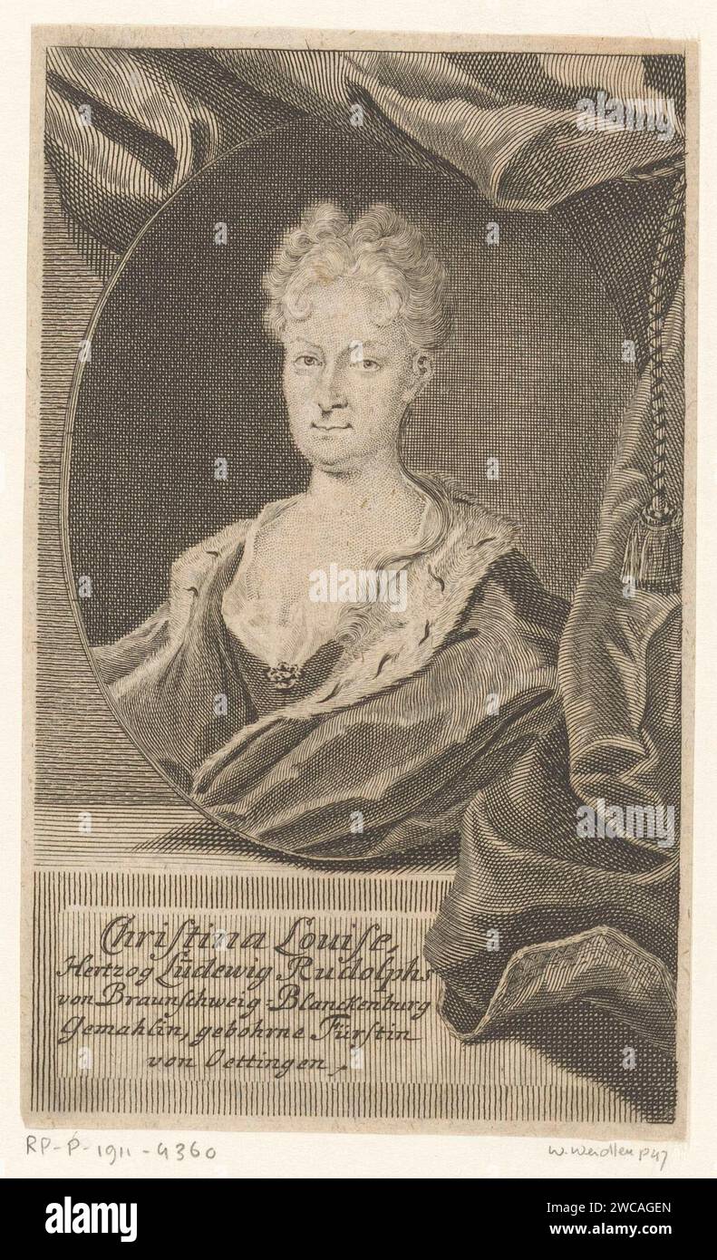 Portrait of Christiana Louise von Braunschweig-Wolfenbüttel, Martin ...