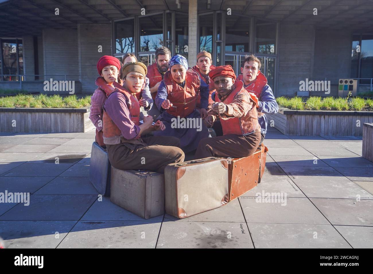 London, UK. 15 January 2024. .The cast of the physical theatre company ...