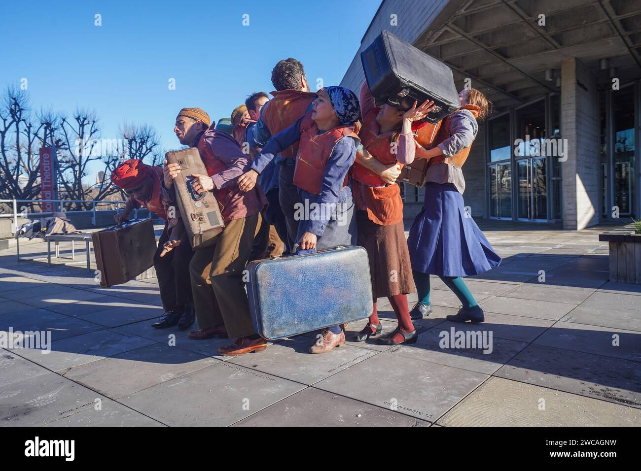 London, UK. 15 January 2024. .The cast of the physical theatre company ...