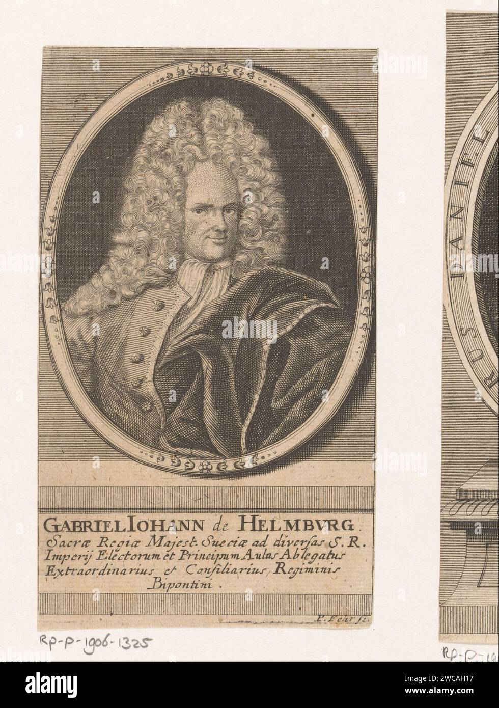 Portrait of Gabriel Johann de Helmburg, Peter Fehr, 1691 - 1740 print ...