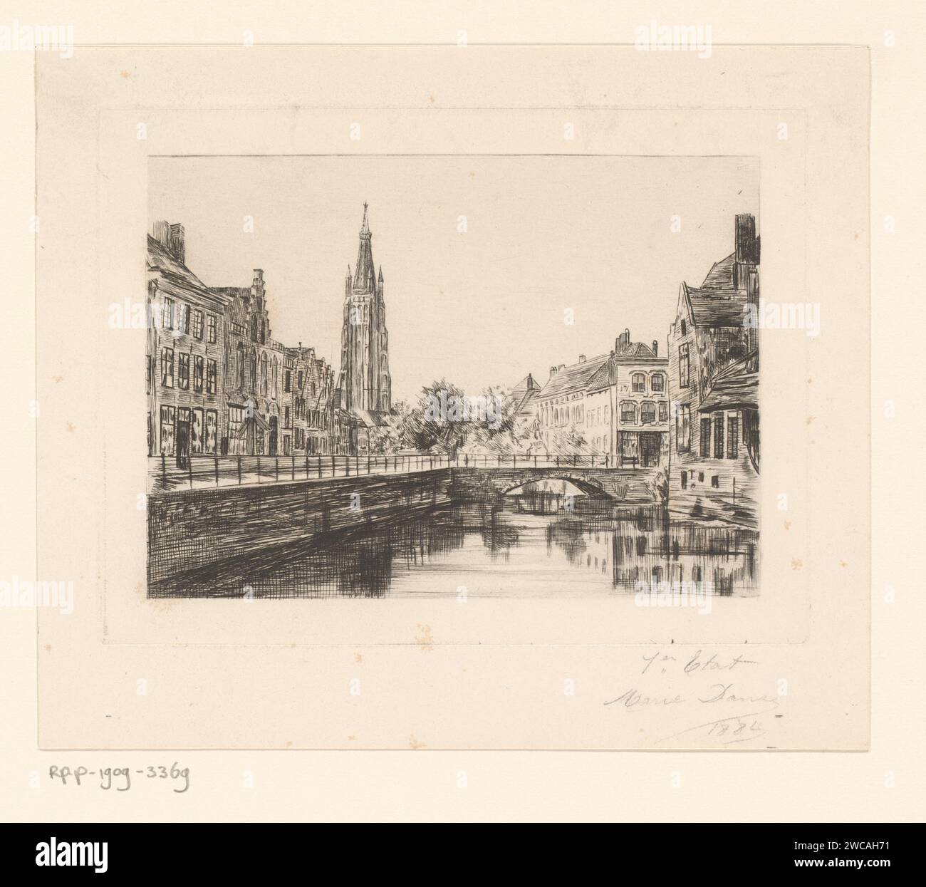 Brug van Sint-Jean Nepomucène Te Brugge, Marie Danse, 1884 print paper ...