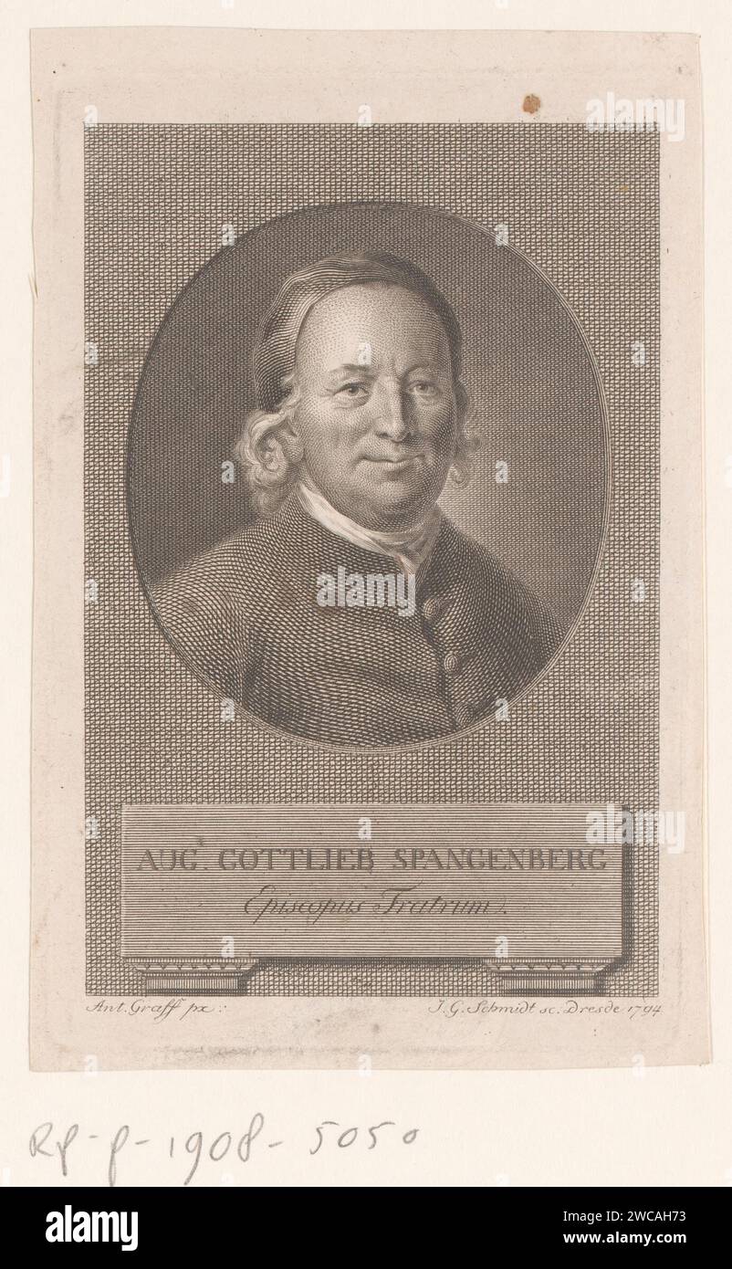 PortraT van August Gottlieb Spangenberg, Johann Gottfried Schmidt ...