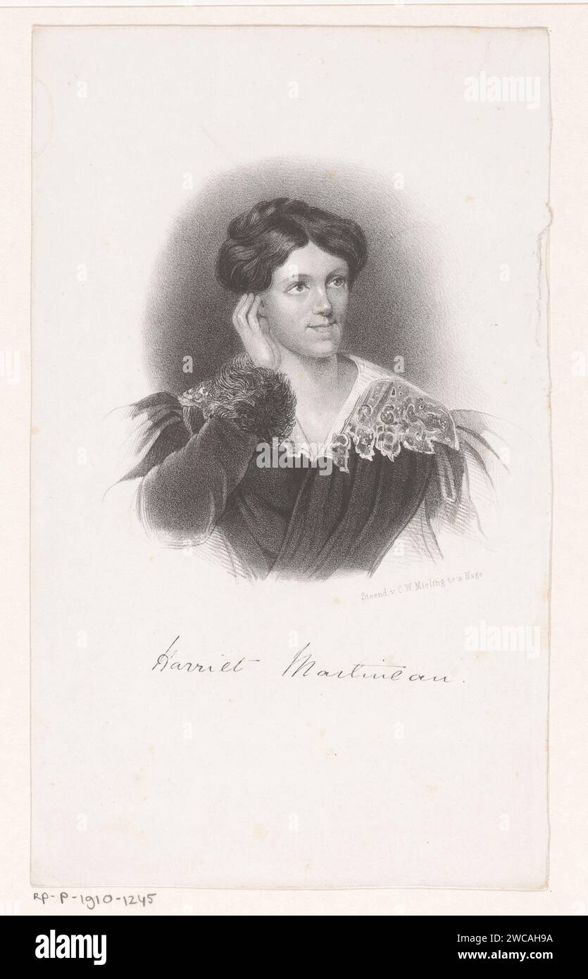 Portrait of Harriet Martineau, Anonymous, Royal Dutch Stone Pressure of ...