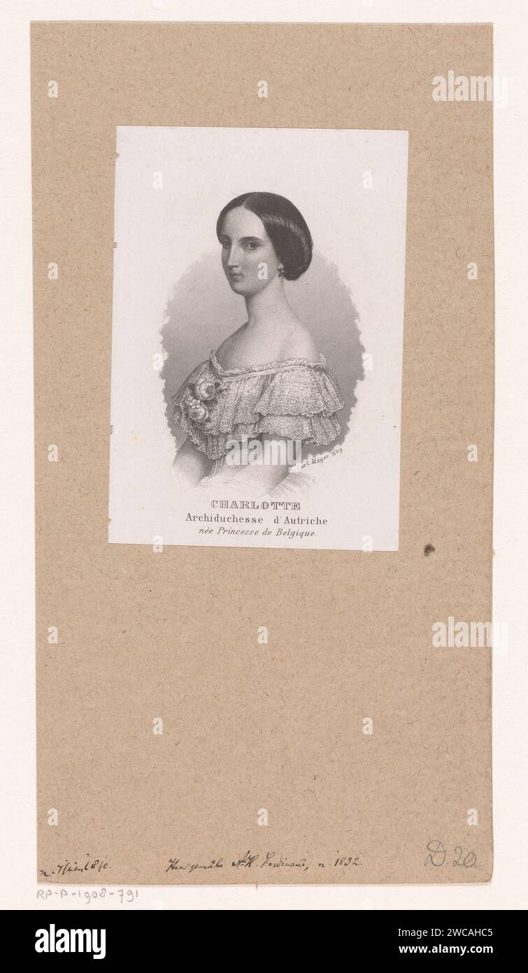 Portrait of Charlotte van Belgium, Archduchess of Austria, Carl Mayer ...