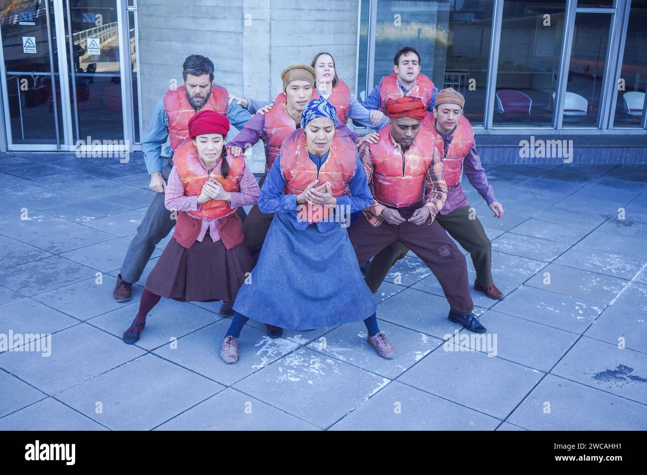 London, UK. 15 January 2024. .The cast of the physical theatre company ...
