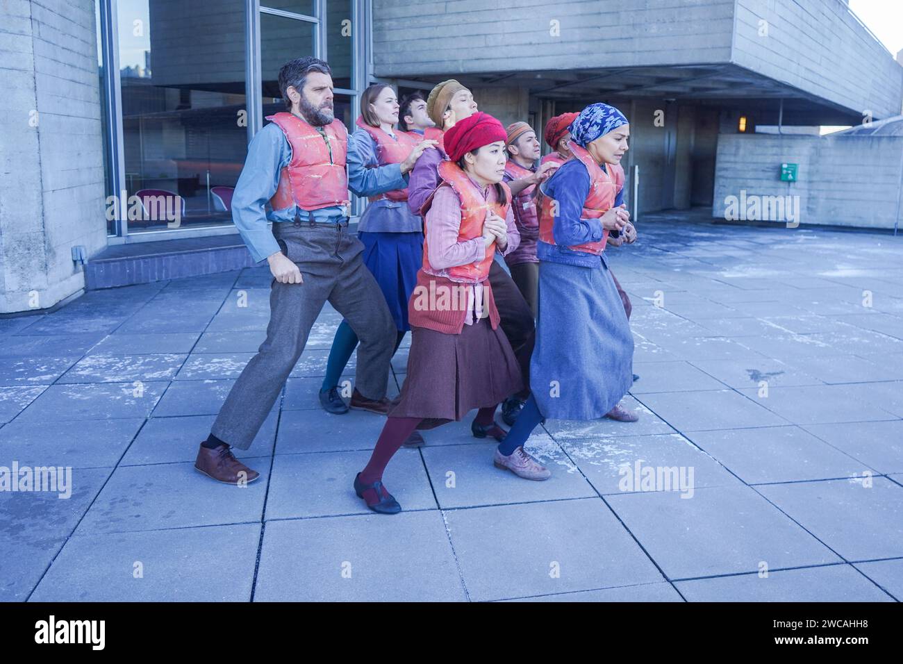 London, UK. 15 January 2024. .The cast of the physical theatre company ...