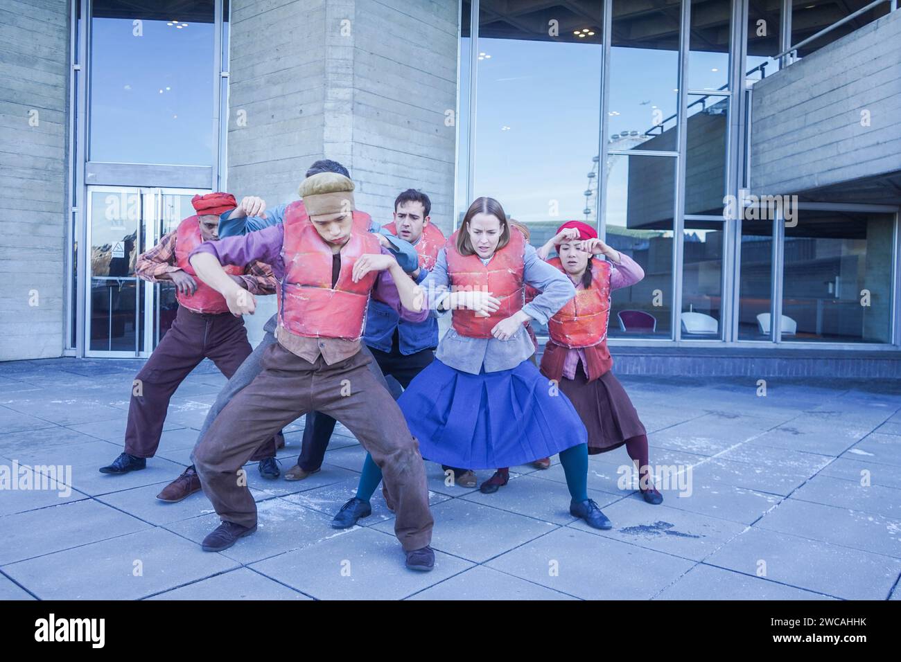 London, UK. 15 January 2024. .The cast of the physical theatre company ...