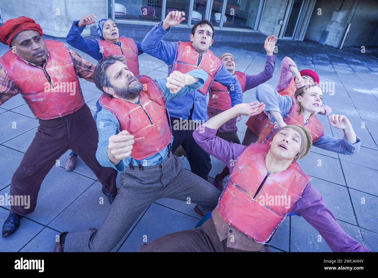 London, UK. 15 January 2024. .The cast of the physical theatre company ...