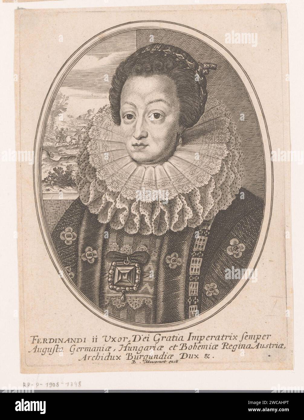 Portrait of Maria Anna van Bavaria, Anonymous, Balthazar Moncornet ...