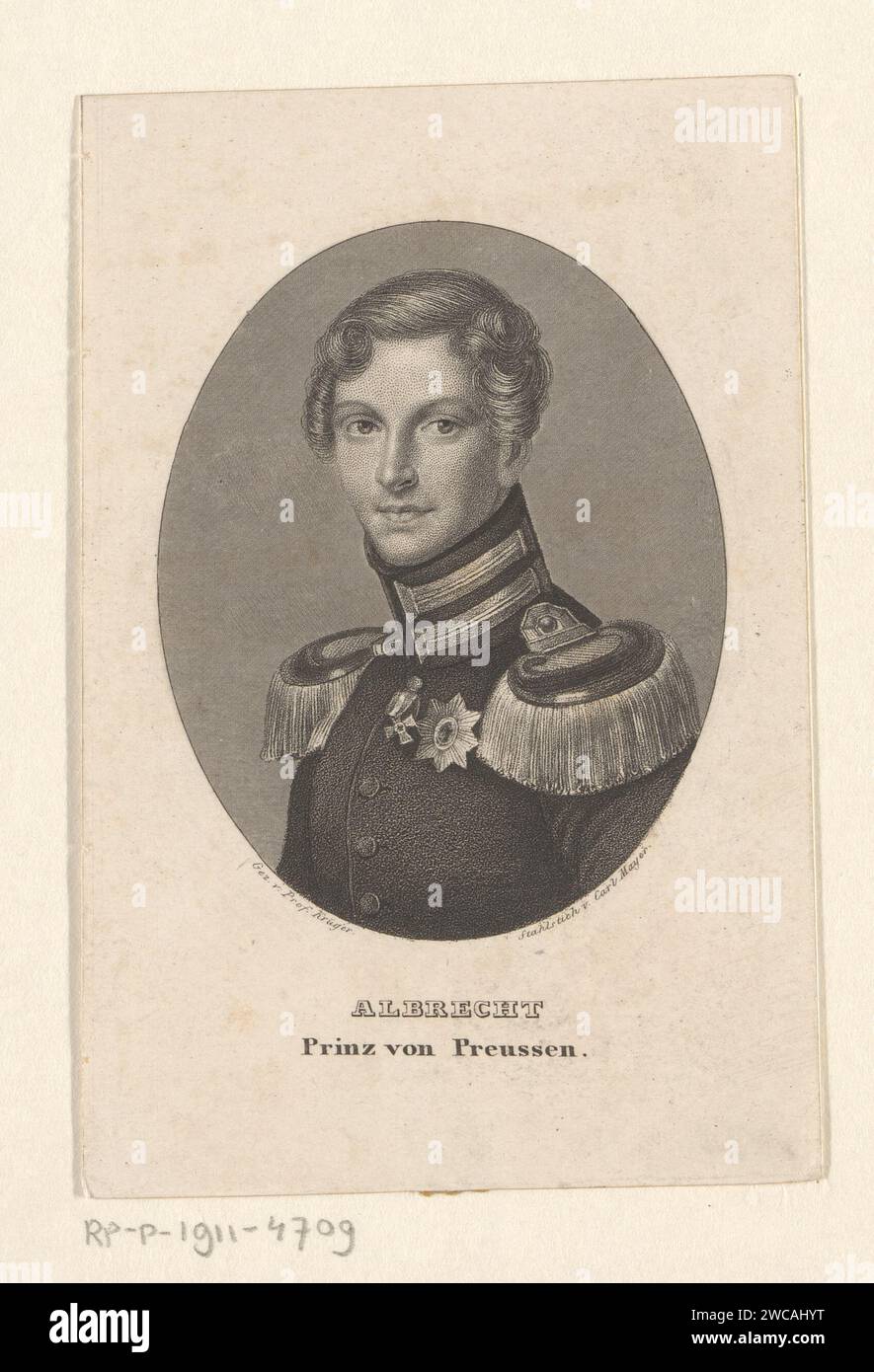 Portrait of Albert van Pruissen, Carl Mayer, After Franz Krüger, 1809 ...