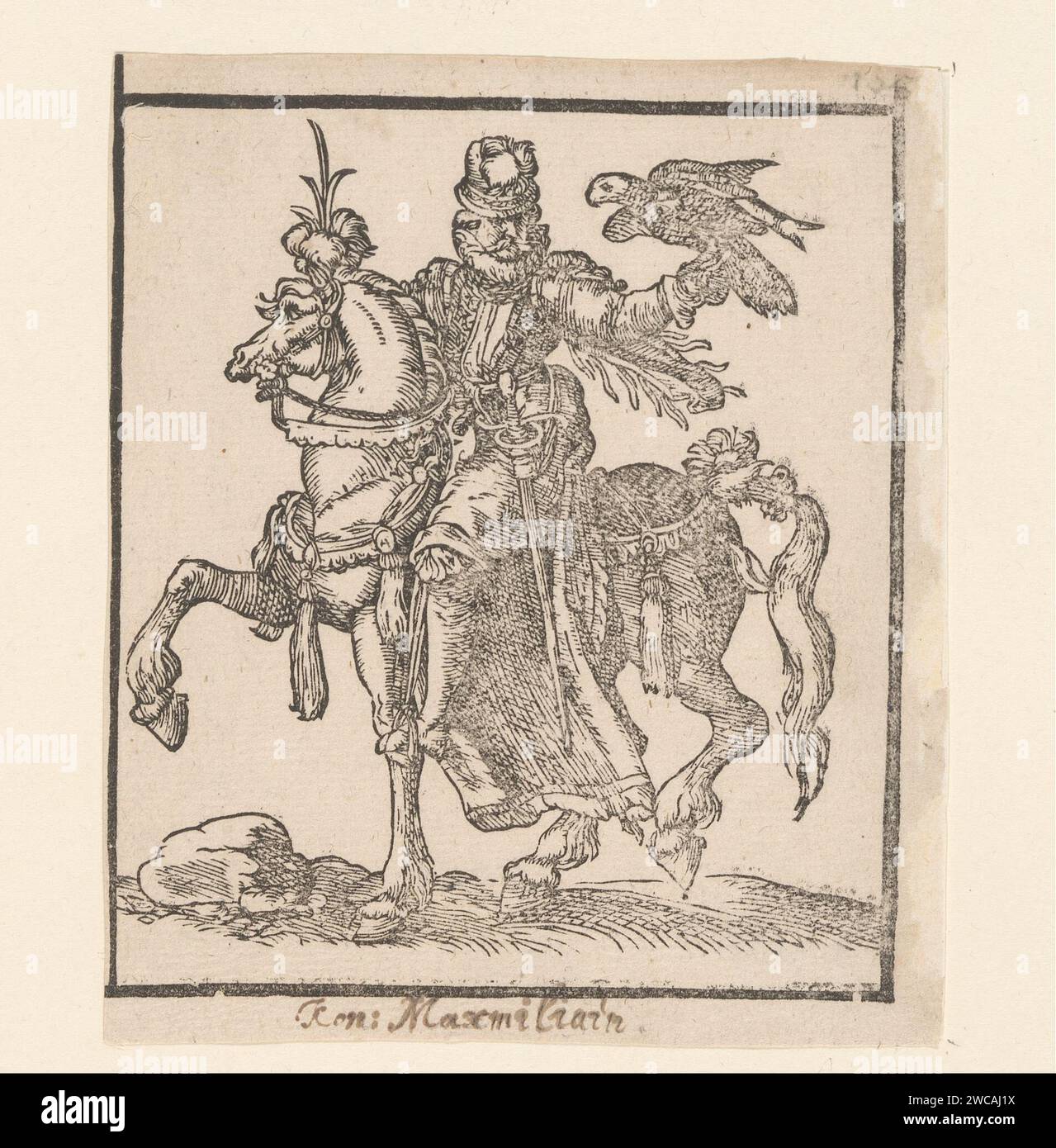 Rider with a falcon, anonymous, jost amman, 1580 print paper predatory ...