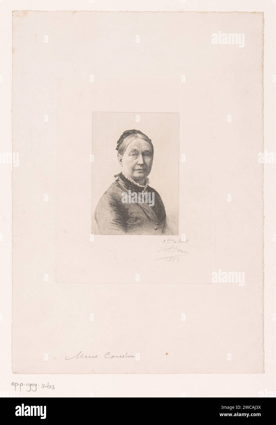 Portrait An unknown woman, possibly Mrs. Courtois, Auguste Danse, 1883 ...