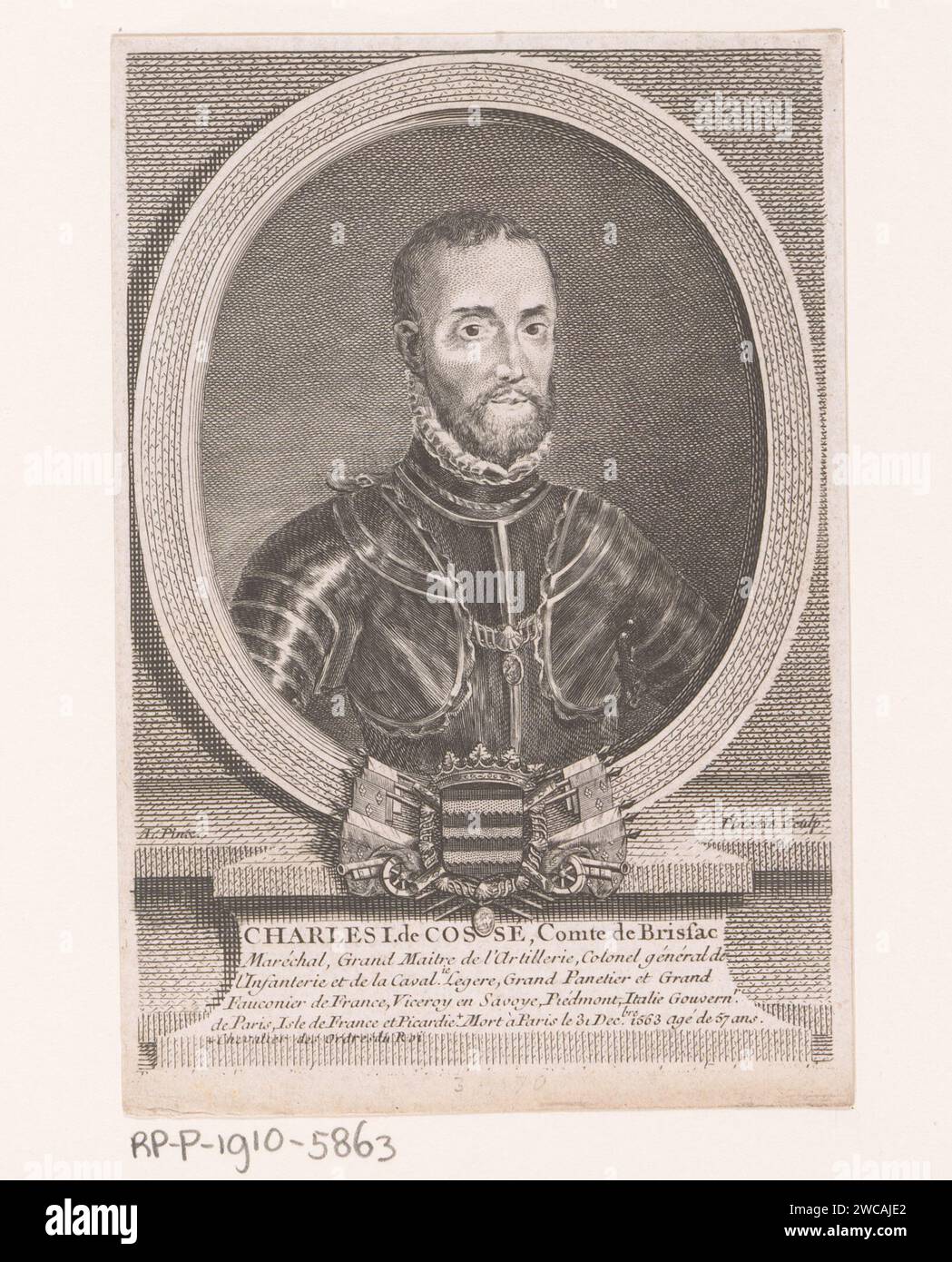 Portret van Charles I de Cossé, Sébastien Pssinsio, After Monogrammist ...