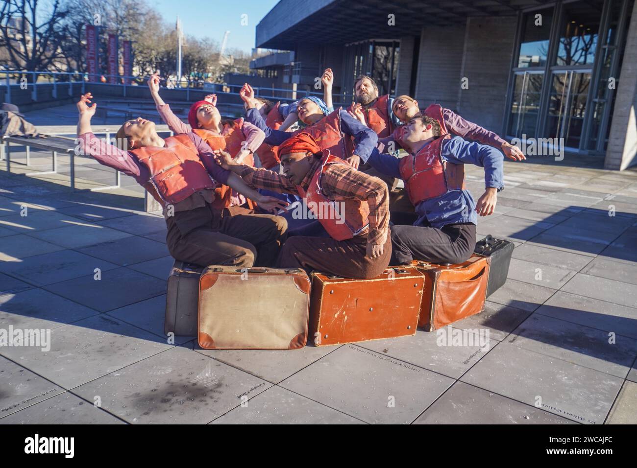 London, UK. 15 January 2024. .The cast of the physical theatre company ...