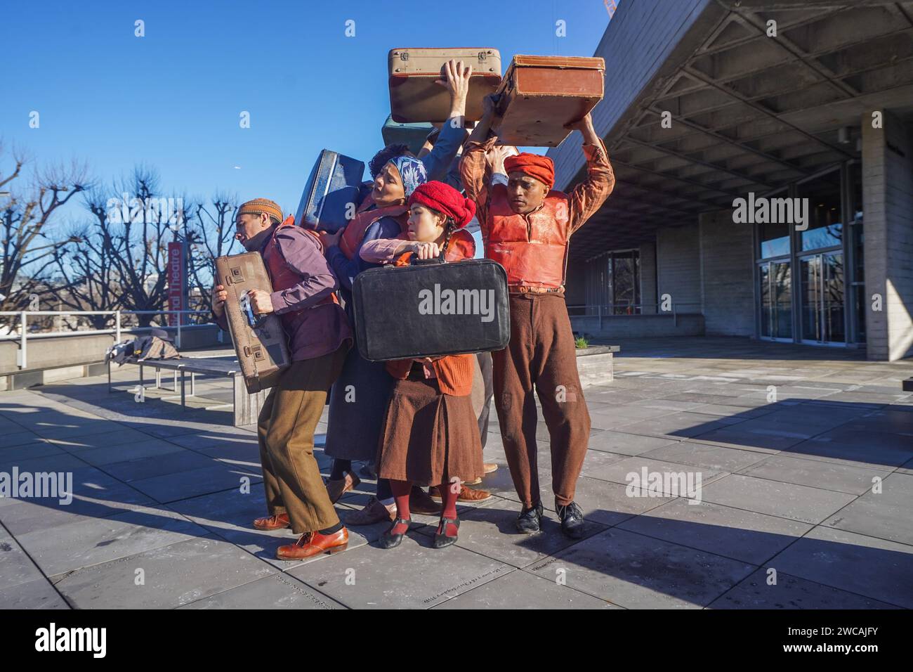 London, UK. 15 January 2024. .The cast of the physical theatre company ...