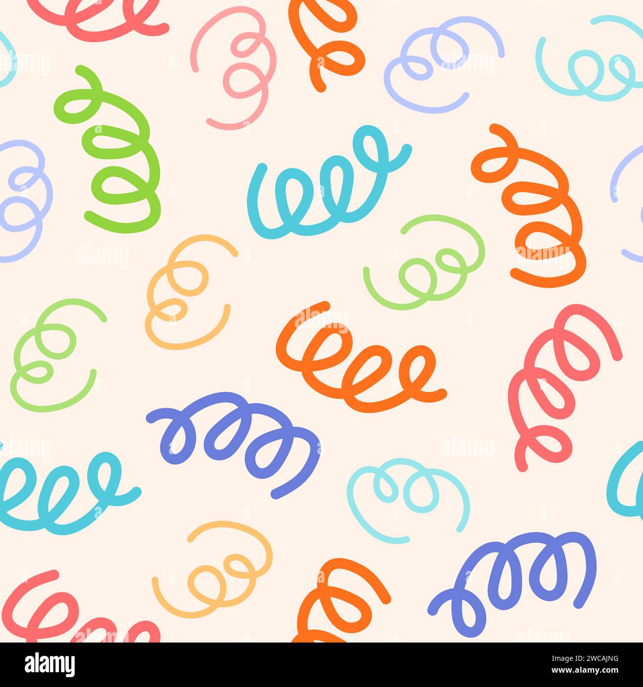 Abstract scribble shapes seamless pattern in doodle style. Minimalist ...