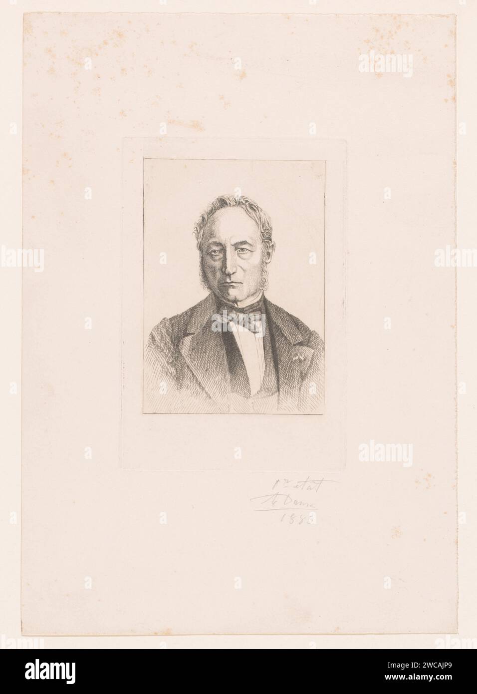 Portret van G. Demoulin, Auguste Danse, 1883 print paper etching ...