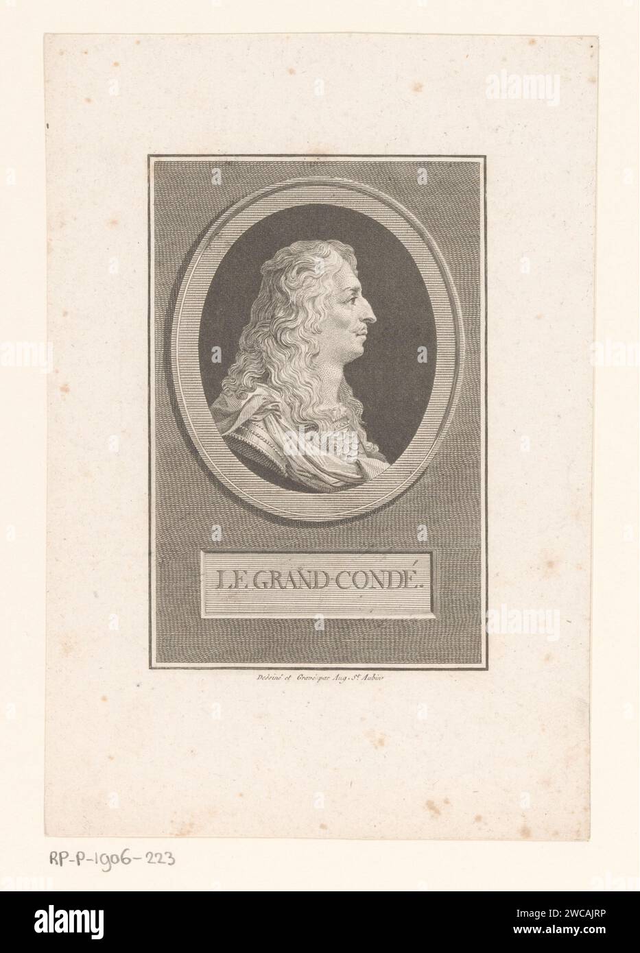 Portrait of Lodewijk II de Bourbon-Condé, Augustin de Saint-Aubin, 1750-1790 print paper etching ...