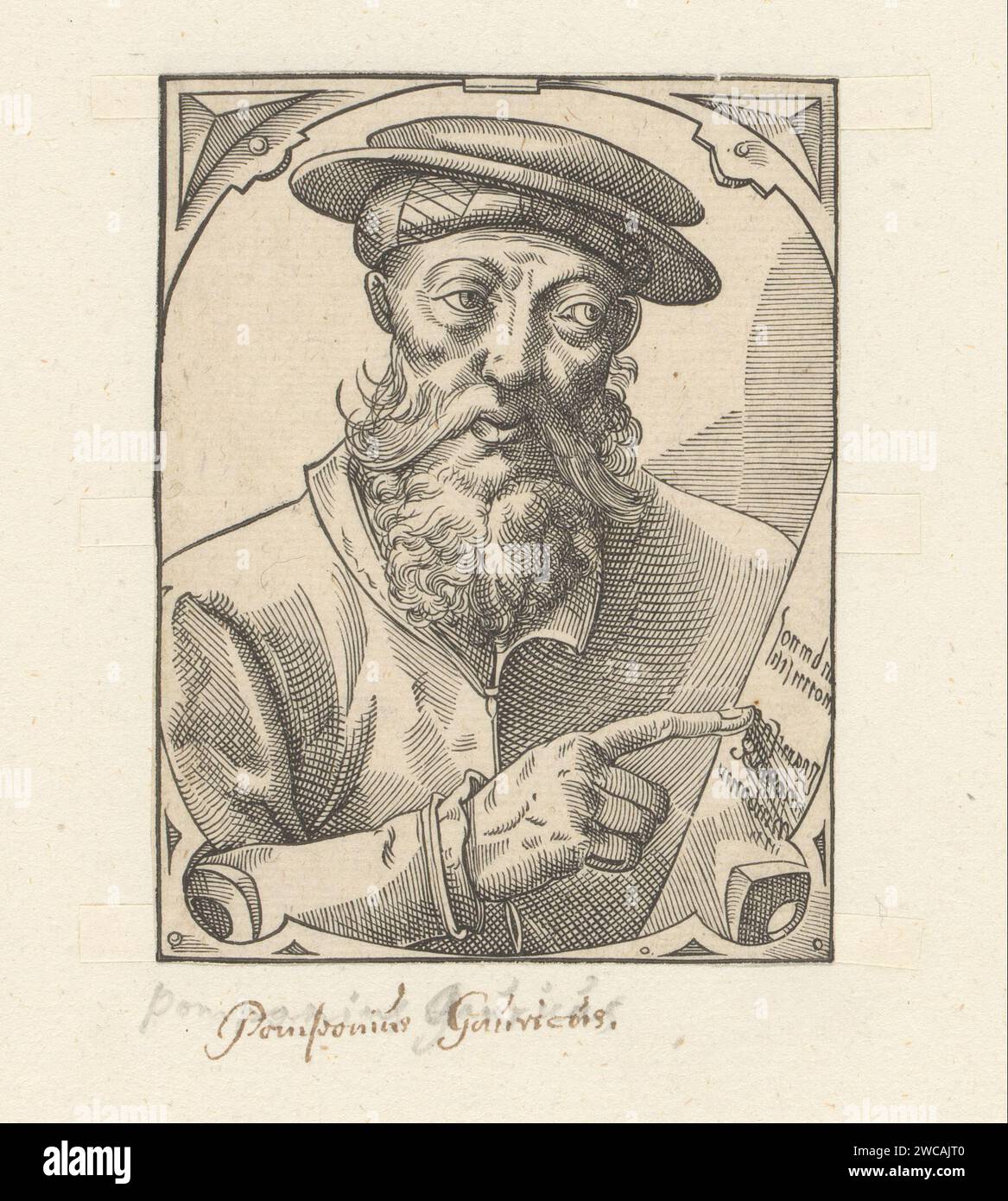 Portret Van Pomponius Gauricus Anonymous, after Tobias Stimmer, 1549 ...