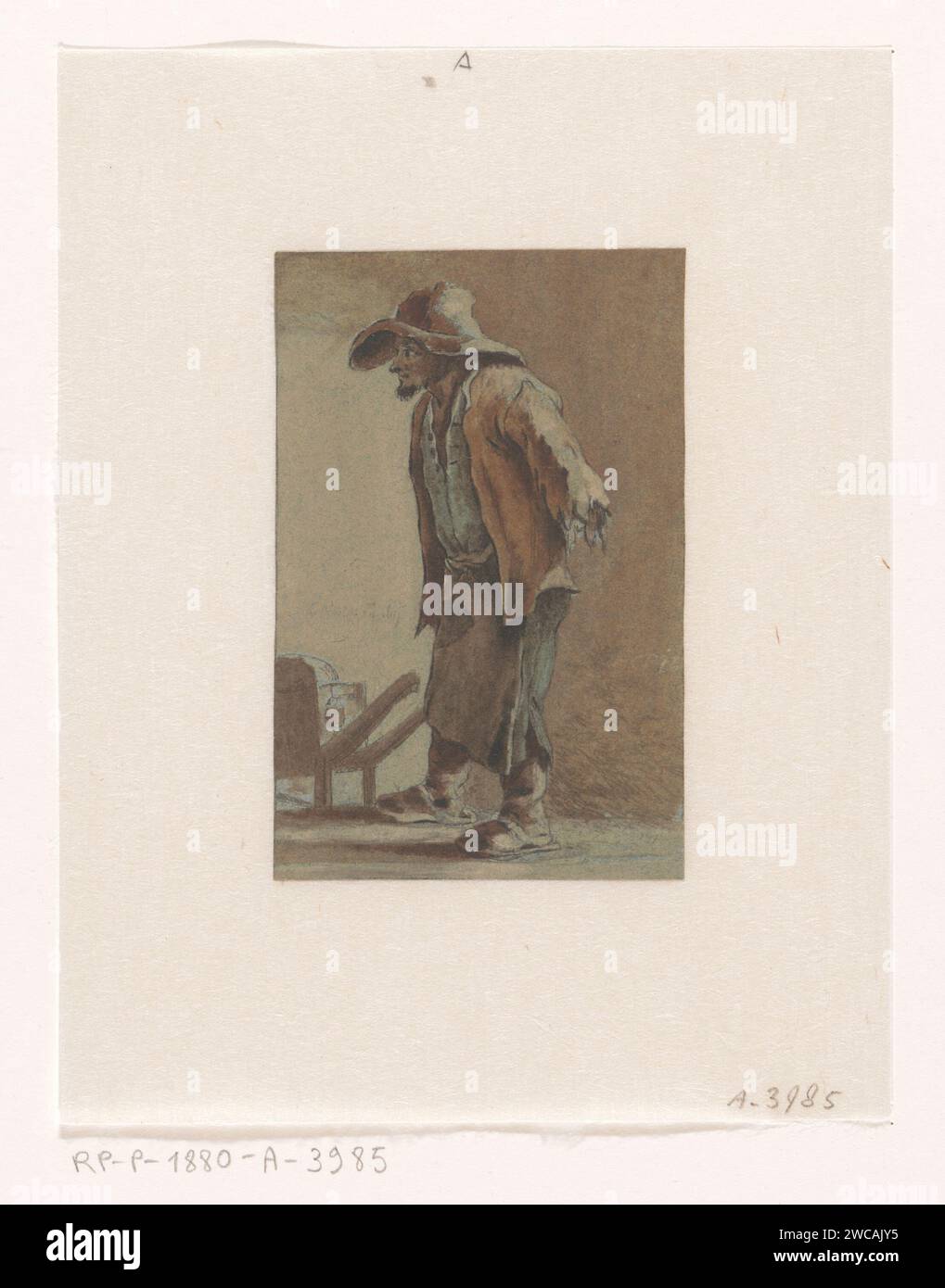 Wanderer at a wheelbarrow, Caspar Jacobsz. Philips, 1767 print ...